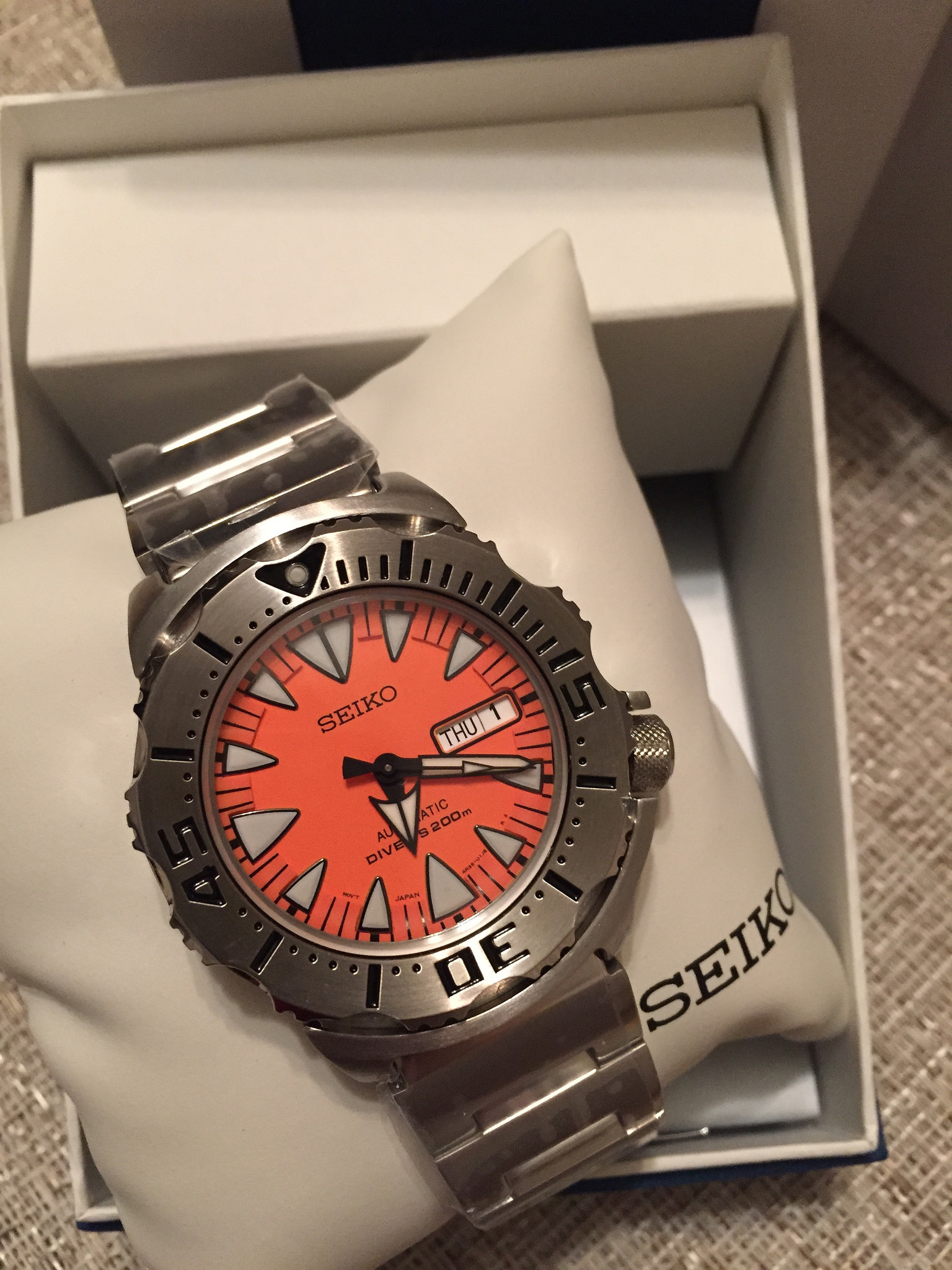 *SOLD* FS: Seiko 2nd Gen. Orange Monster on SS SRP309 - $160 Shipped ...