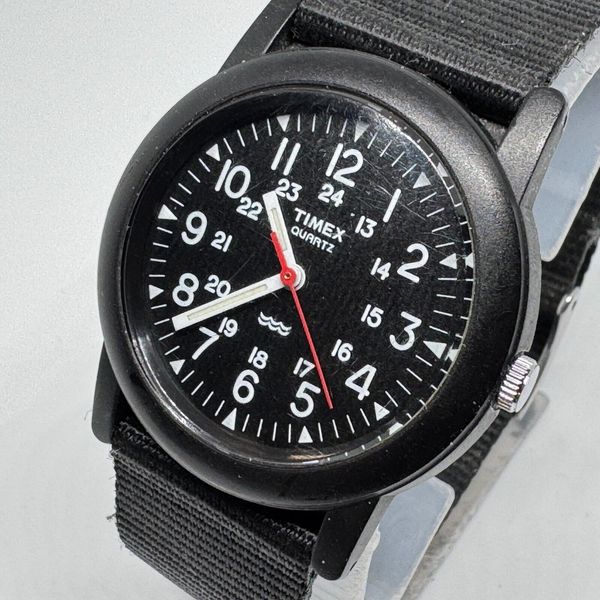 Timex Military Field Quartz Watch Unisex Black Resin Nylon Analog New ...