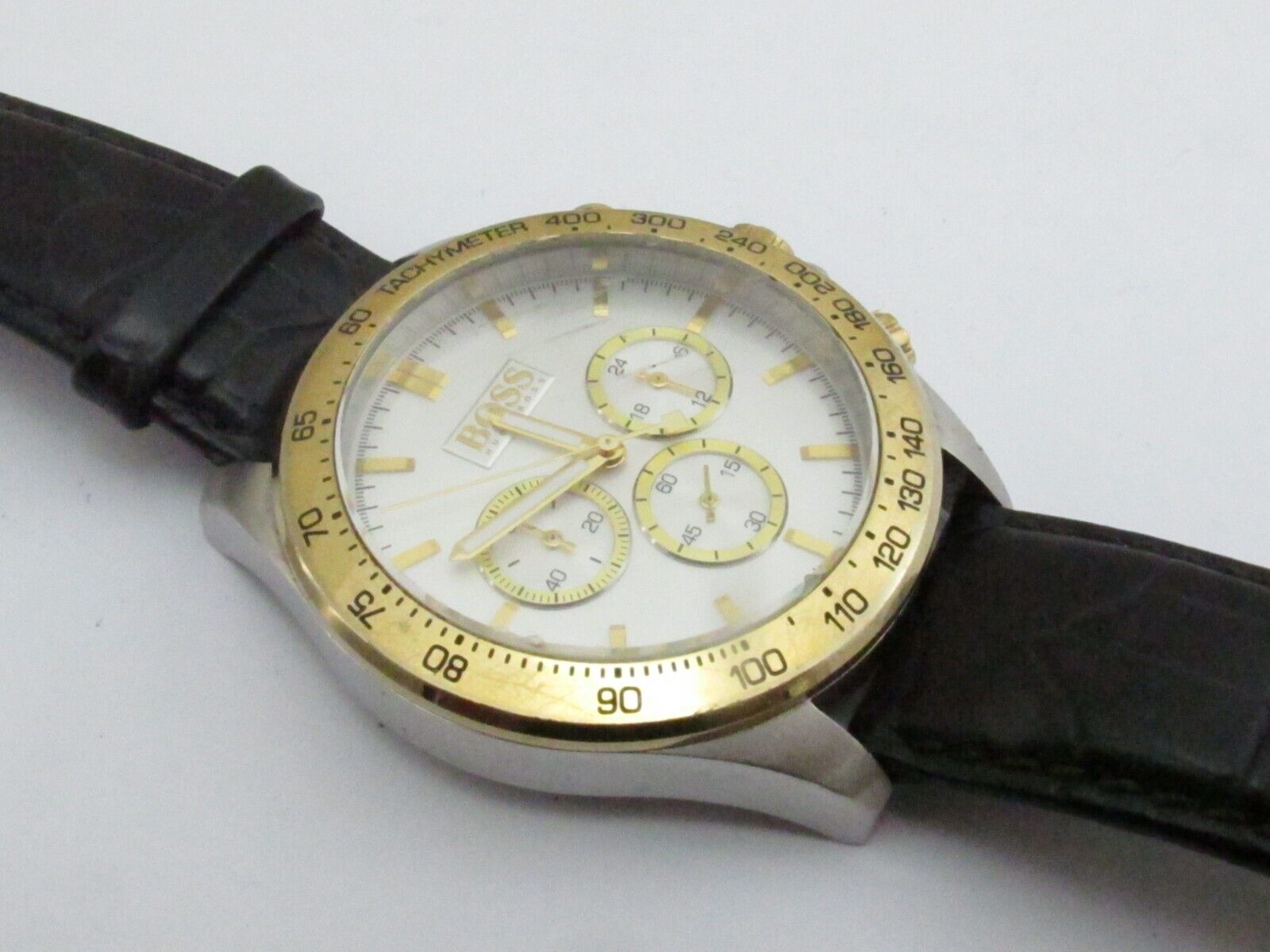 Hugo Boss Men s Quartz Chronograph Dress Watch HB 213 1 20 2600 Spare or Repair WatchCharts Marketplace