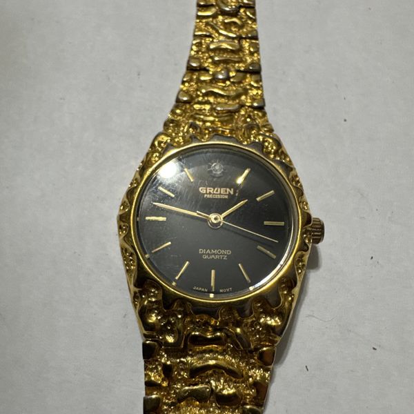 Vintage Gruen Gold Nugget Texture Ladies Watch 259-2035 | WatchCharts ...