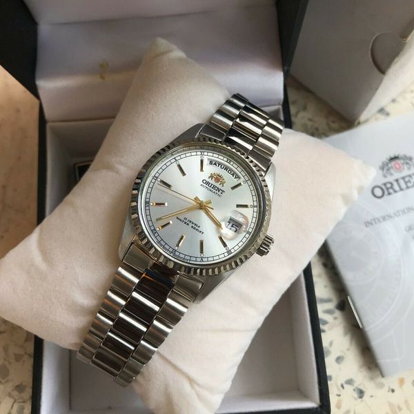 Orient Automatic Day Date All Silver Presidents HOMAGE Watch, Japan ...