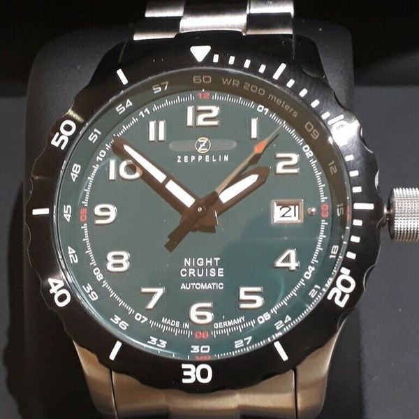 Zeppelin Automatic Watch for Men Night Cruise 7264M-3 and bundle ...