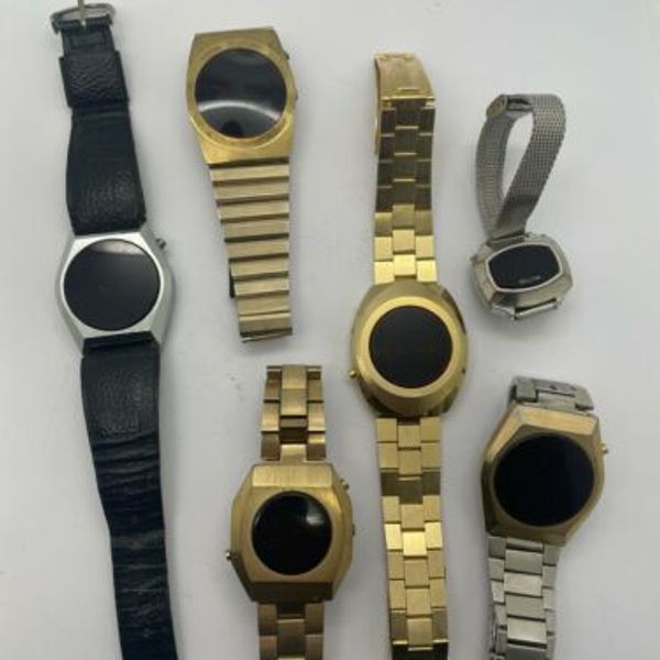 Lot Of 7 Vintage Red Led Watches Bulova Fairchild & More - As Is ...