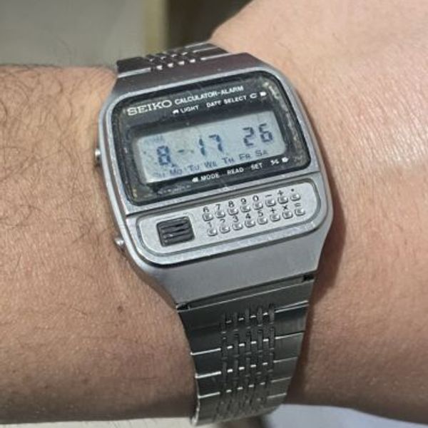 Vintage SEIKO Checkmate Calculator Alarm Digital Wristwatch Watch 0359 ...