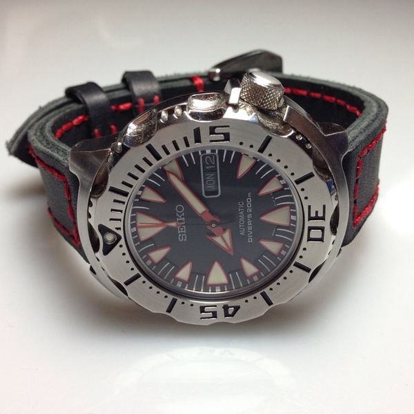 FS: Seiko Monster II Airdivers on custom leather. | WatchCharts Marketplace