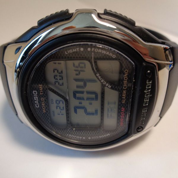 MEN CASIO WAVE CEPTOR ILLUMINATOR WORLD TIME CHRONO ALARM indiglo New ...