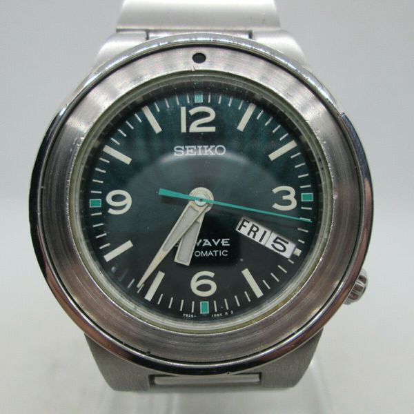 SEIKO S-WAVE 7S26-0300 DAYDATE STAINLESS STEEL AUTOMATIC MENS WATCH ...