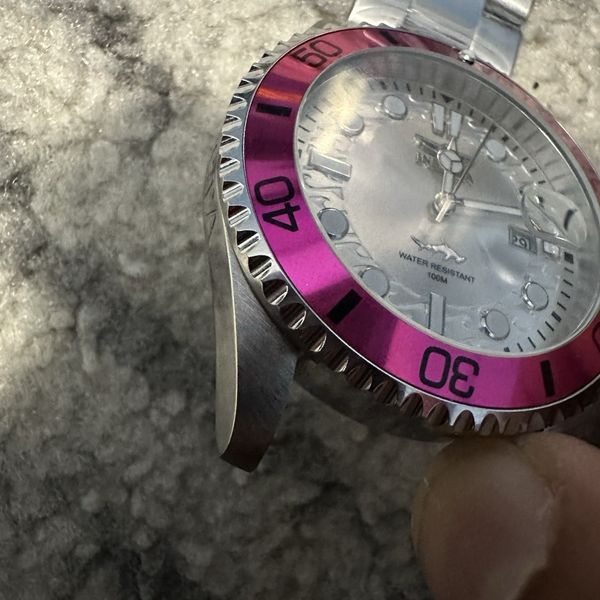 Invicta Pink Bezel Insert 43mm Pro Diver Watch Men Stainless Steel ...