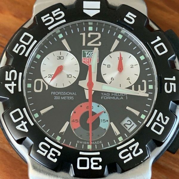 Tag Heuer CAC1110.BA0850 Formula 1 One Black Chronograph Watch Mens ...