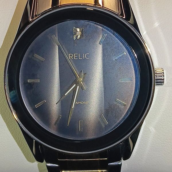 Fossil Relic Mens Watch, Diamond, Working | WatchCharts Marketplace