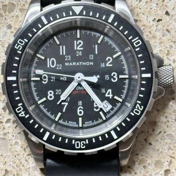 MARATHON GSAR Military Dive Watch Sterile Great Condition 41mm Rubber ...