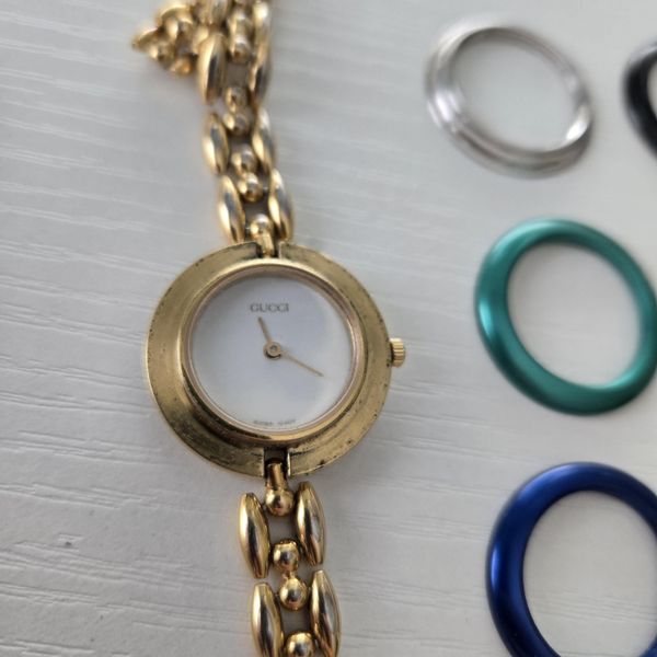 [WTS] Ladies Vintage Gucci Rice Link Watch with Interchangeable Bezels ...
