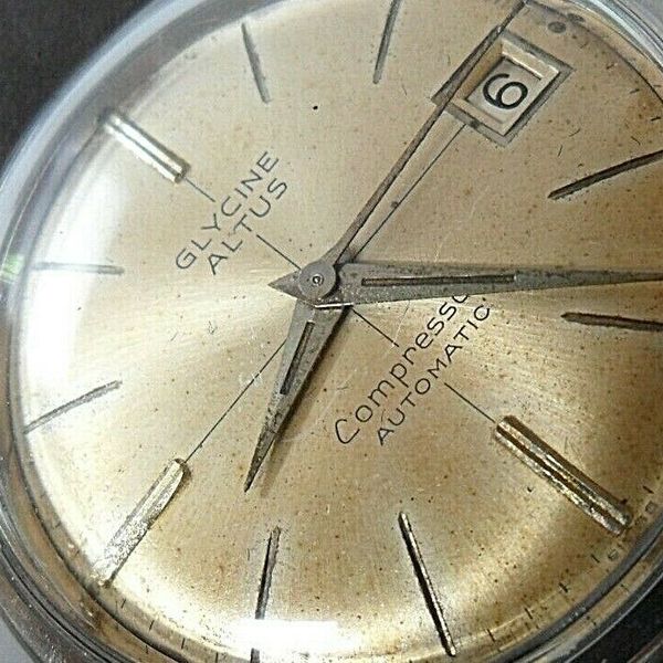 Vintage S/S Men's 1970's Glycine Altus Compressor Automatic Swiss Watch ...