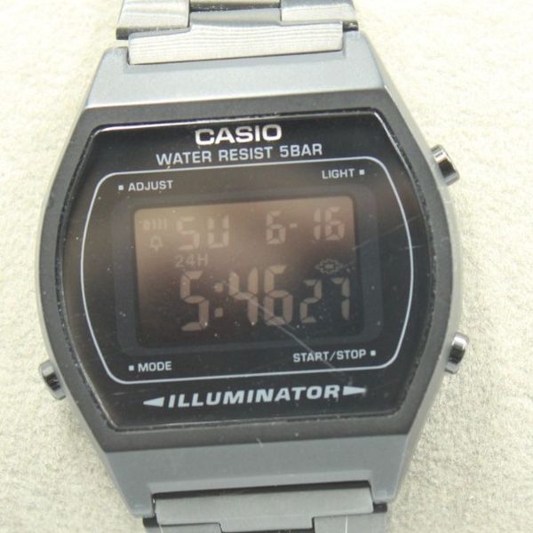 CASIO B640W All Black Steel Digital Quartz Wristwatch - F04 ...