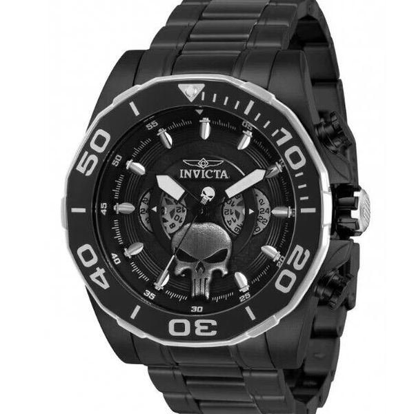 Invicta Marvel Punisher Men's 48mm Limited Edition Dual Time Dials ...