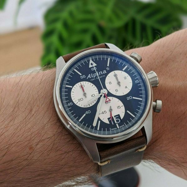 Geneve Alpina Startimer Pilot AL-372BS4S6 herrenchronograph Pilot's ...