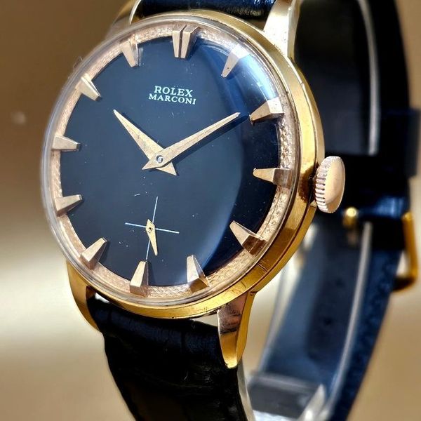 VINTAGE & FINE ROLEX MARCONI MANUAL HAND WINDING 1950's BLACK DIAL ...