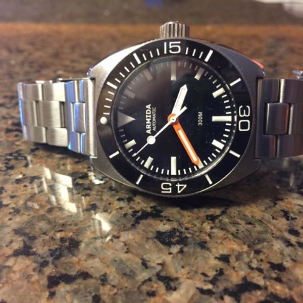 Armida A7 Black w/ Orange Minute Hand | WatchCharts