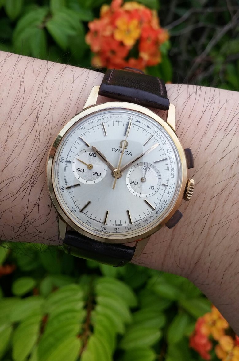 SOLD Omega 18K Two-register Chronograph Cal 320 reference 101.009-64 ...