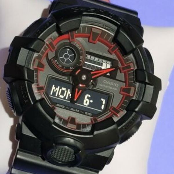 Casio G-Shock 5522 Authenti GA700 Duel Layer Band Red / Black GA700SE ...