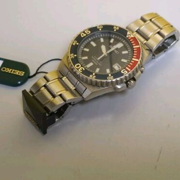SEIKO Kinetic 5M63-0A10 Vintage Diver's Watch 40mm Pepsi Bezel ...