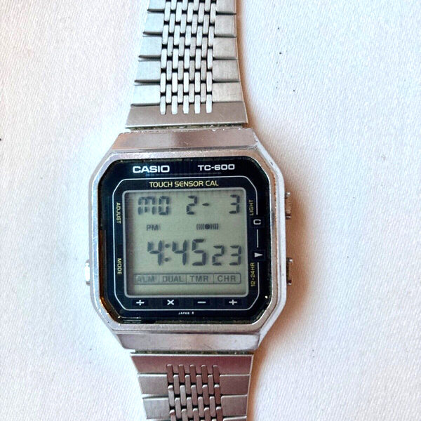 Vintage Gent's CASIO TC-600 Digital WatchStainless Steel strap ...
