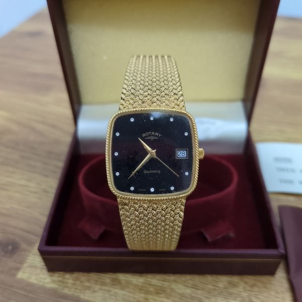 Vintage Mens Quartz Rotary Square faced gold plated watch, Needs ...