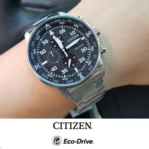 Watch Citizen Eco-Drive CA0690-88E Aviator Chronograph Men's Watch 44mm ...