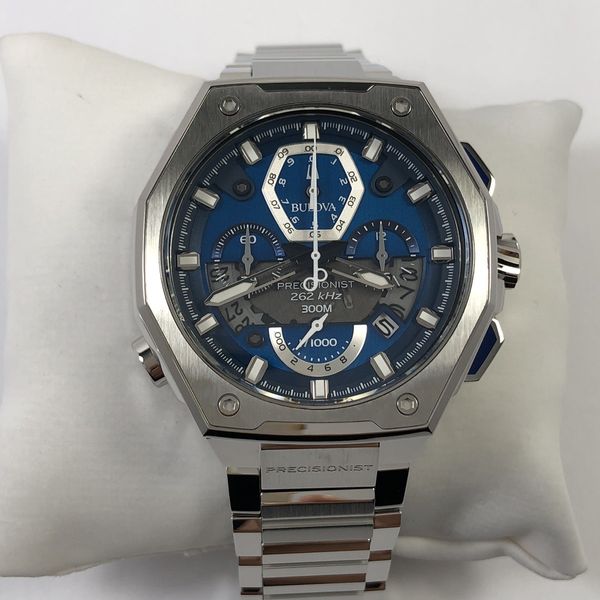 Bulova Precisionist Series X Quartz Blue Dial Stainless Steel Men's ...