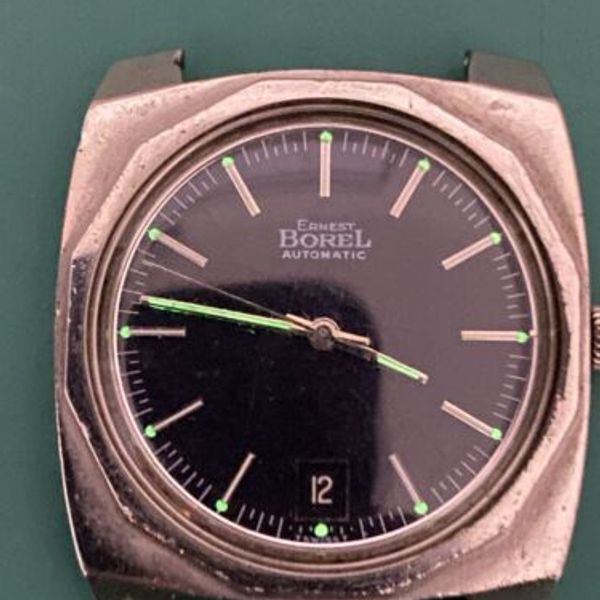 Ernest Borel Caliber 55 Men’s Automatic Watch W/ Date Blue Dial 17 ...