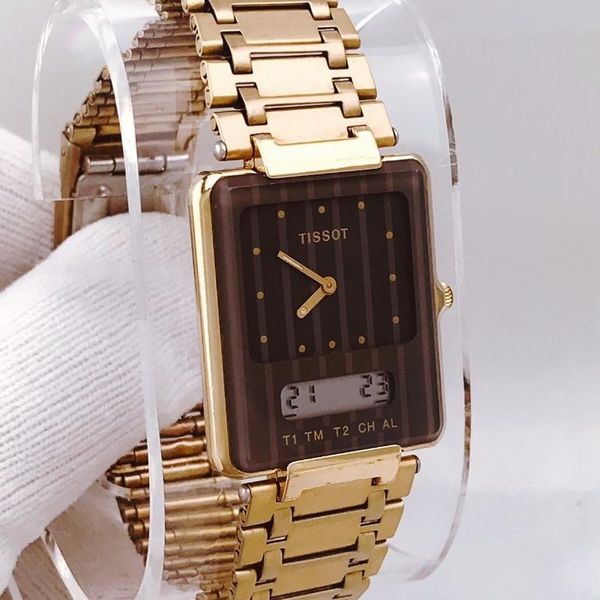 1986 Tissot Two Timer Chronograph 7J Analog & Digital Swiss Men's ...