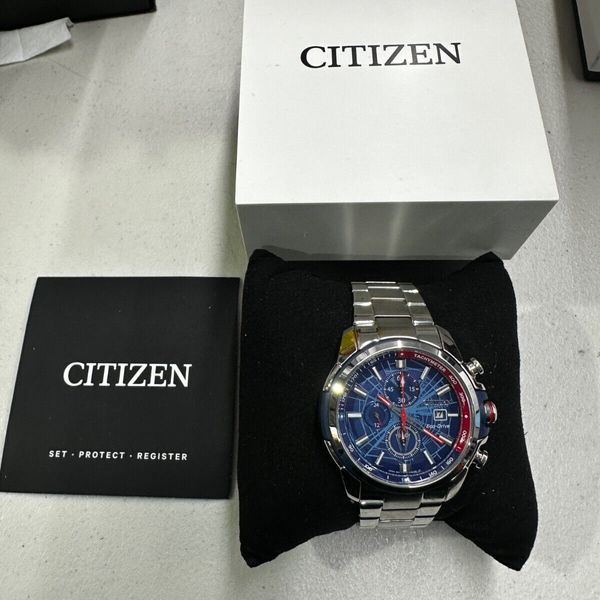 Citizen Marvel Spider-Man CA0429-53W Chronograph Blue Dial Eco-Drive ...