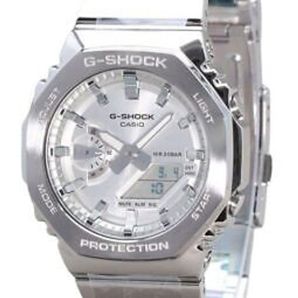 Casio G-Shock Silver Dial Quartz Sports 200M Men's Watch GM-2110D-7A ...