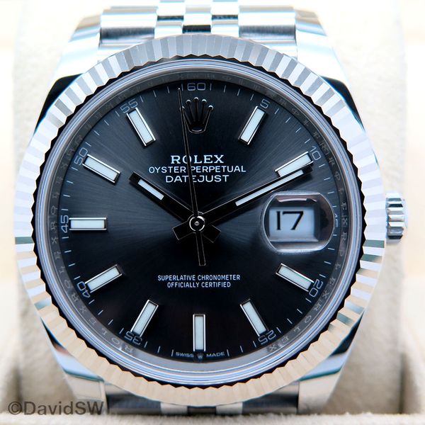 FS: NIB Rolex 126334 DATEJUST 41-RHODIUM STICK DIAL-JUBILEE BRACELET ...