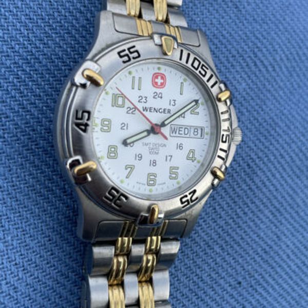 Wenger Mens Watch Swiss Military Field Day DateWatch 096.0685 Stainless ...
