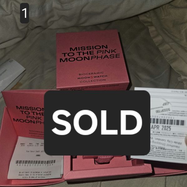 Pink Moon Swatch x Omega - Mission To The Pink Moon Phase | AUTHENTIC w ...