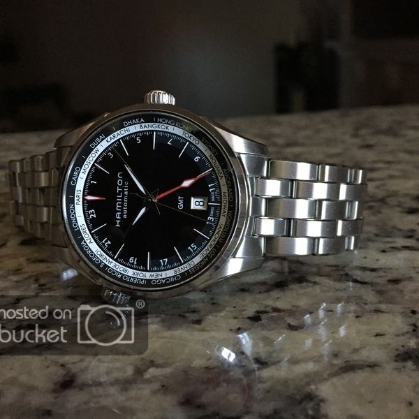 FS: Hamilton Jazzmaster GMT Worldtimer black dial on bracelet | WatchCharts