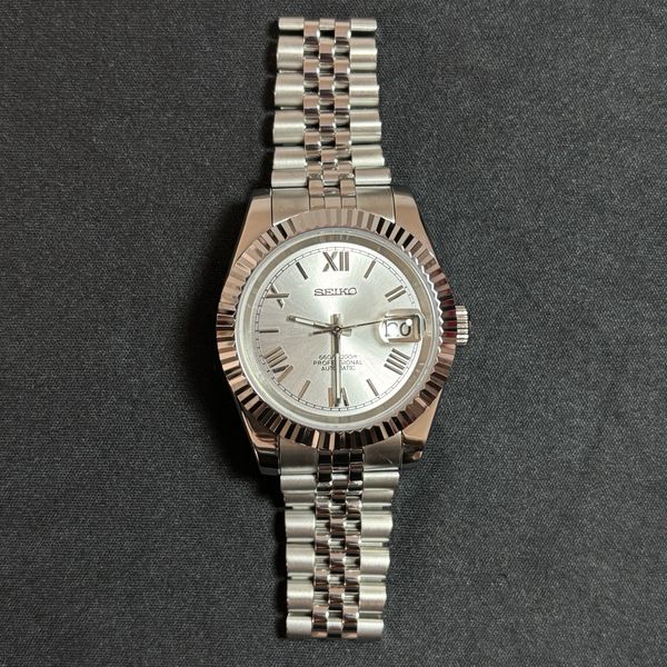 Seiko Mod Silver Dial 39mm Automatic Watch NH35 Movement | WatchCharts ...