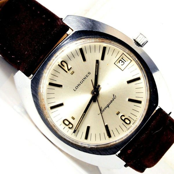 1970s Vintage Longines Conquest Ref 1559 1 Cal 6952 Manual Wind Watch ...