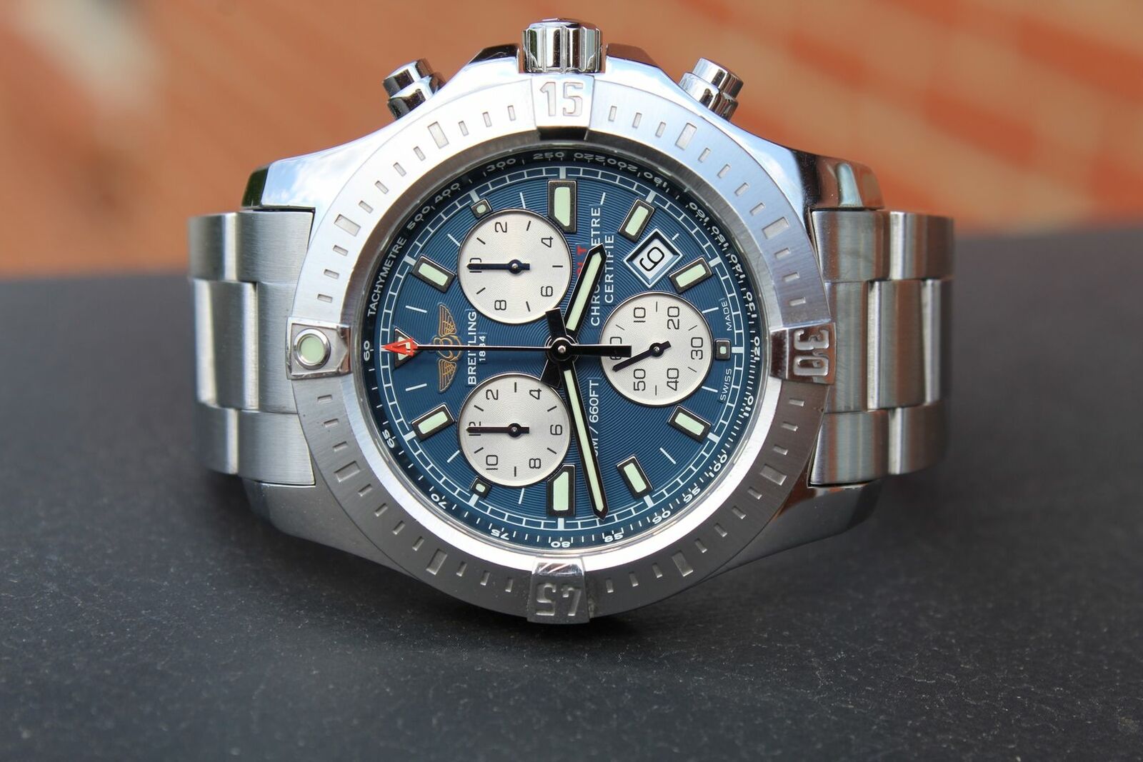 Breitling Blue Chrono Colt 200M COSC Quartz Chronograph 44mm A73388 Men ...
