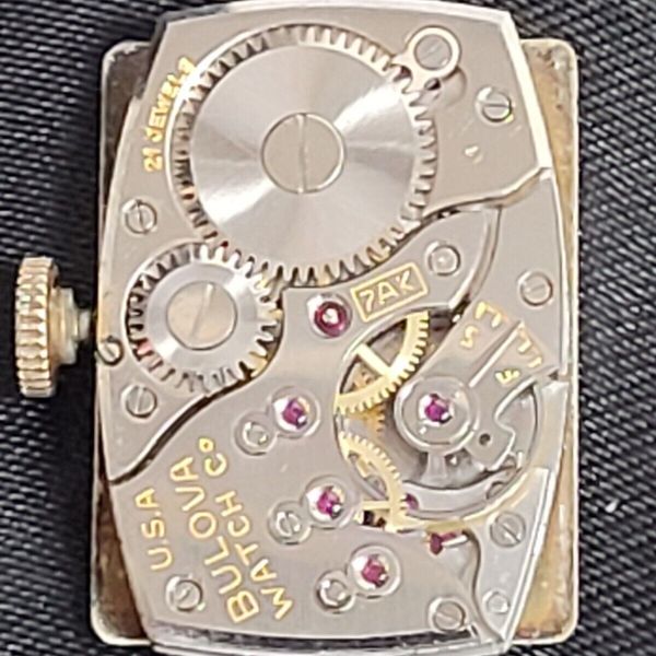 Vintage Bulova Watch Mechanical 21 Jewels 7AK USA Deco Style 10k Gold ...