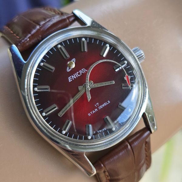 Vintage ENICAR men's manual wind watch AR-160 Rocket Second hand swiss ...