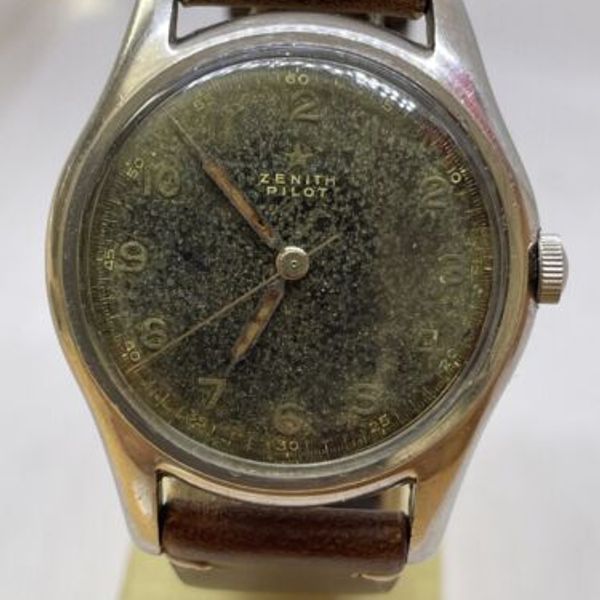 Extremely Rare Vintage ZENITH Pilot Military Manual Wind Watch Patina ...