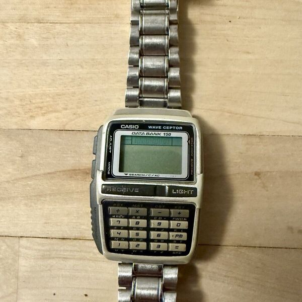 Vintage Menâ s Casio Databank 150 Calculator Watch Dbc-w150 Works ...