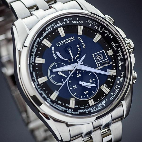 Citizen Eco-Drive AT9030-80L Men's 44mm World Time Atomic Watch ...