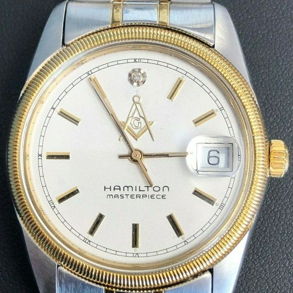Hamilton Masterpiece Model 8482 Men's Masonic Two Tone Watch | WatchCharts