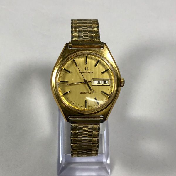 Men's Vintage HAMILTON 14K Gold Electroplated Bezel Watch 7 is Loose ...