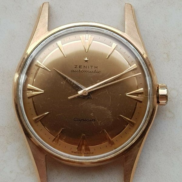 Vintage Zenith Automatic Captain 18k Gold Watch | WatchCharts Marketplace