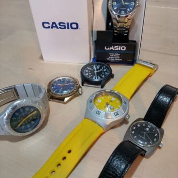 vintage mens watch job lot including Swatch Tissot Casio Vostok ...