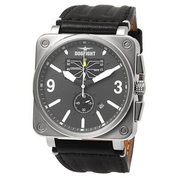 Dogfight DF0047 Men's Wingman Black Leather Bracelet Watch | WatchCharts